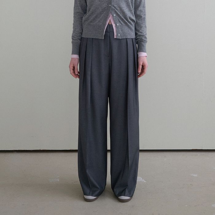 디애니 Double Pintuck Wide Slacks - 위시버킷