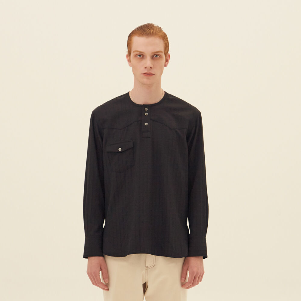 브루앙 HENRY NECK WESTERN SHIRT / BLACK ARROW - 위시버킷
