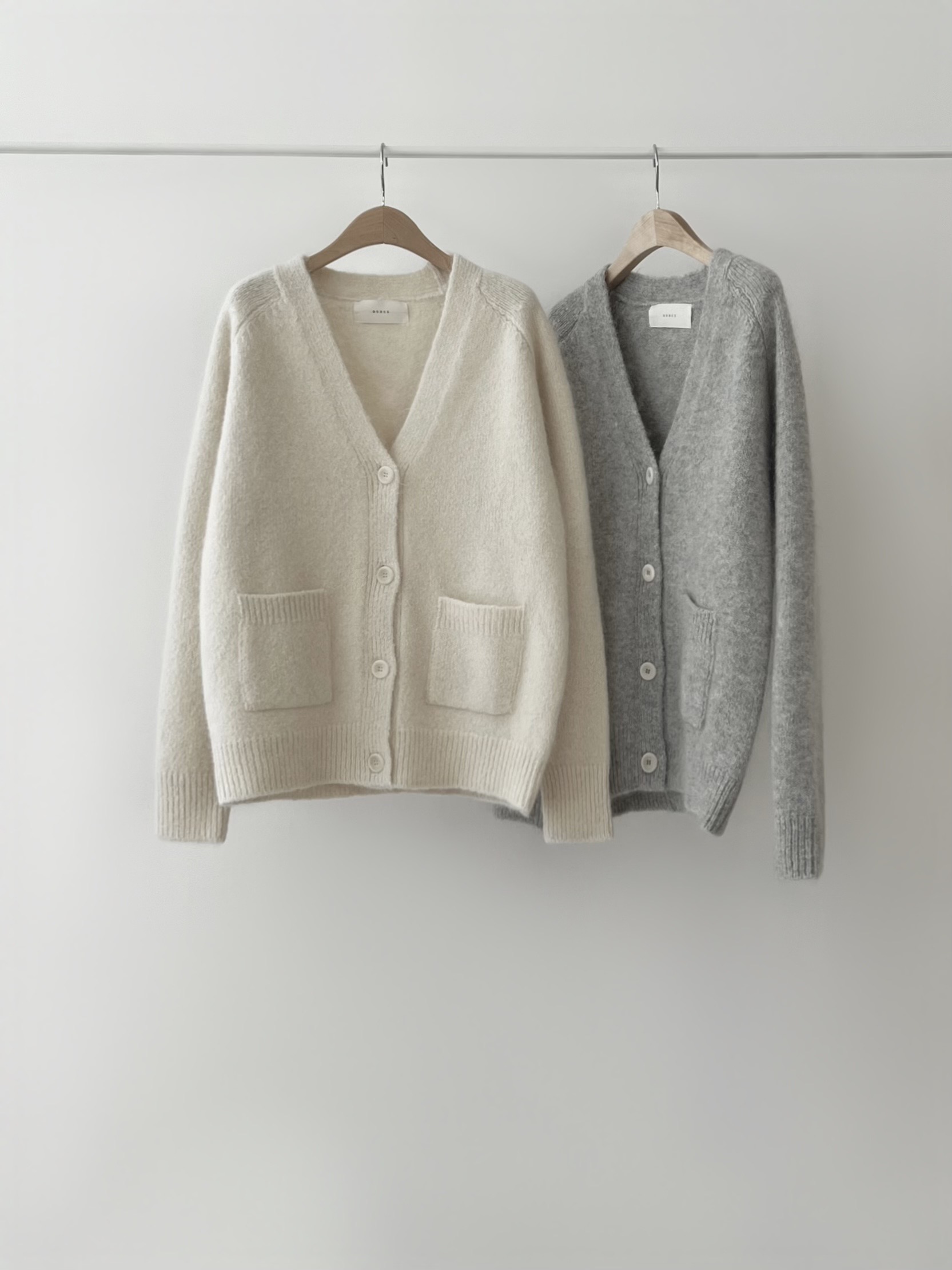 온스 회 당일 / OUNCE 온스 클라우드 키드모 가디건 알파카 울 브이넥 니트 (2col) - 위시버킷