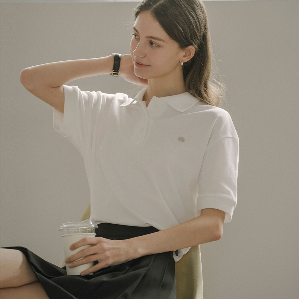 노운베러 [예약배송] Symbols logo collar pk T-shirt_Ivory - 위시버킷