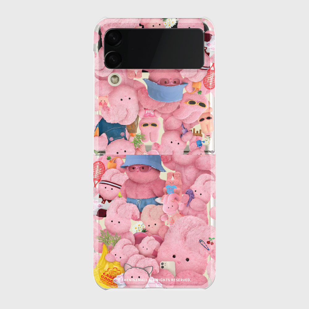 더나인몰 pink windy mood Z플립 클리어하드케이스 - 위시버킷