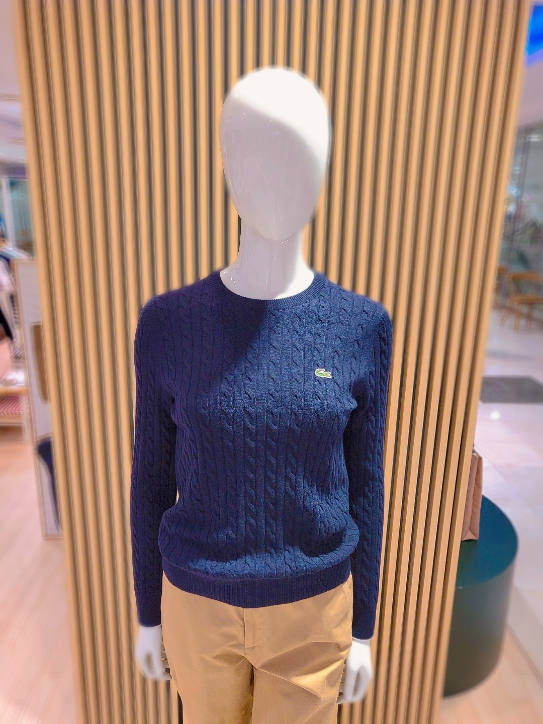 라코스테 [라코스테 여성] 케이블 라운드 스웨터 (AF257E-52N 166) - 위시버킷