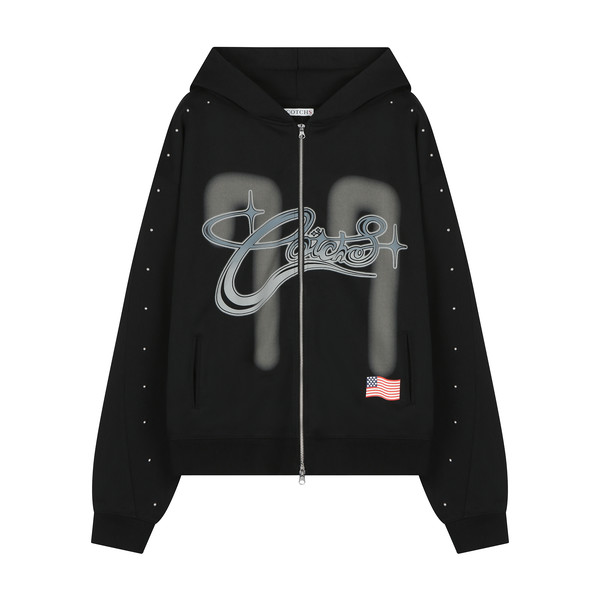 카치스 [9일 순차출고]LUCKY77 HOODED ZIP UP(BLACK) - 위시버킷