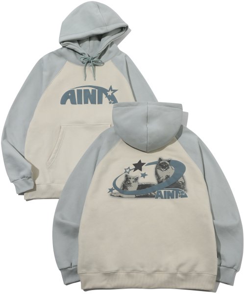 꼼파뇨 AiNI CAT 레글런 후드티 민트베이지 - 위시버킷