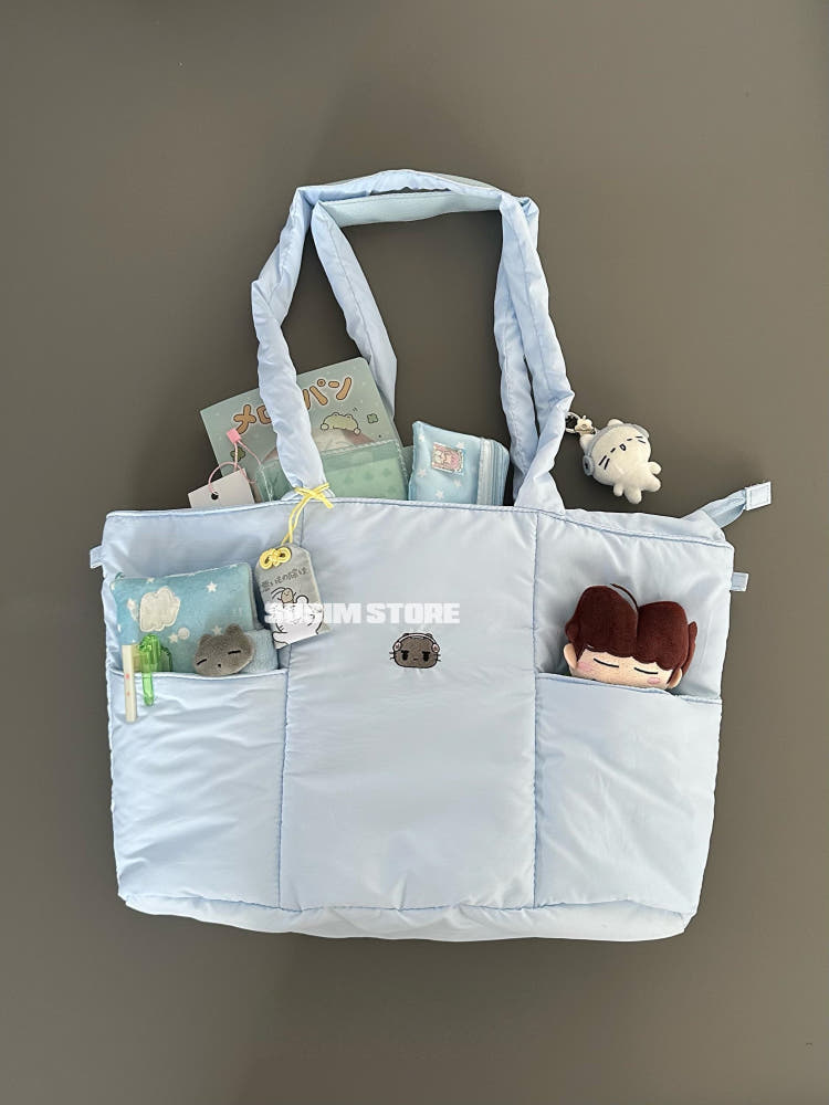 수심 수심 Music Blue Padding Bag 뮤직 블루 패딩 백 아이패드 파우치 유니크 - 위시버킷