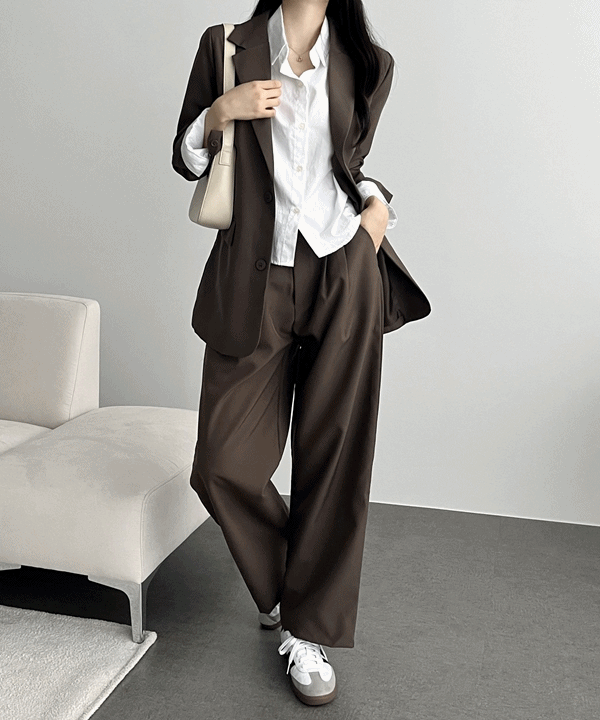 옐로우바빌 옐로우바빌 [SET구성🤍]시크 보이핏 정장 자켓 슬랙스 셋업set(3col) - 위시버킷