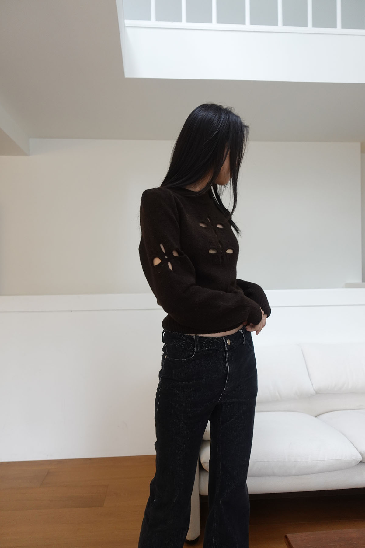 모크 snow bell eyelet knit (2C) - 위시버킷