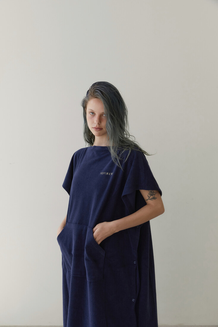 르브아시스 RVIS terry twoway poncho navy - 위시버킷