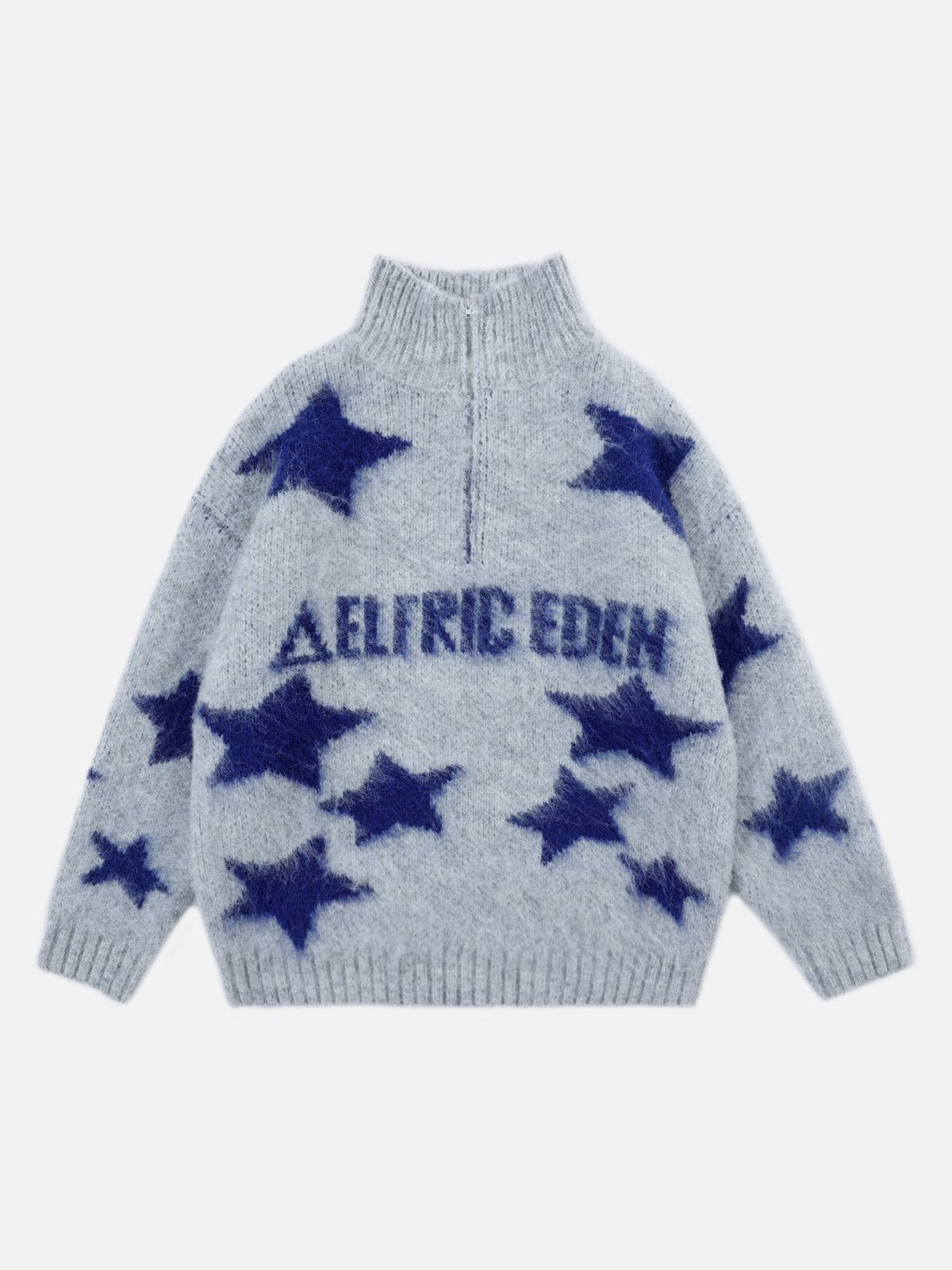 알프릭에덴 Aelfric Eden Star Turtleneck Wool Blend Sweater - Grey / L - 위시버킷