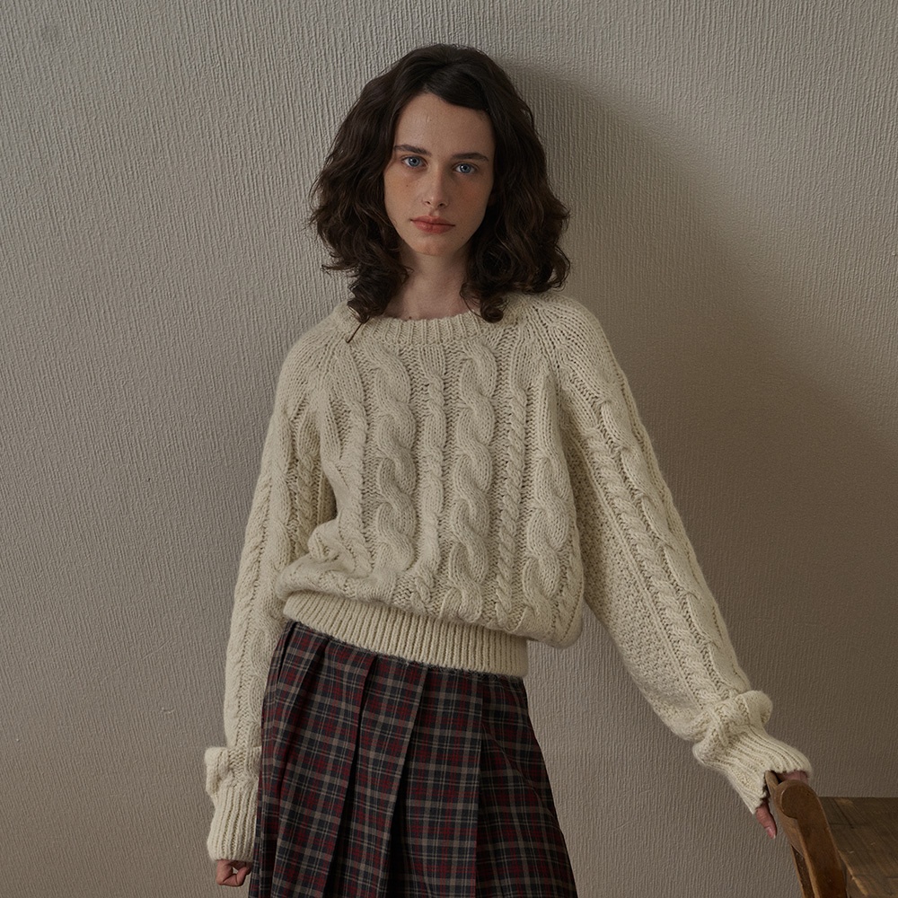 위드아웃썸머 [11/15 출고 예정]Robin cable knit_ivory - 위시버킷