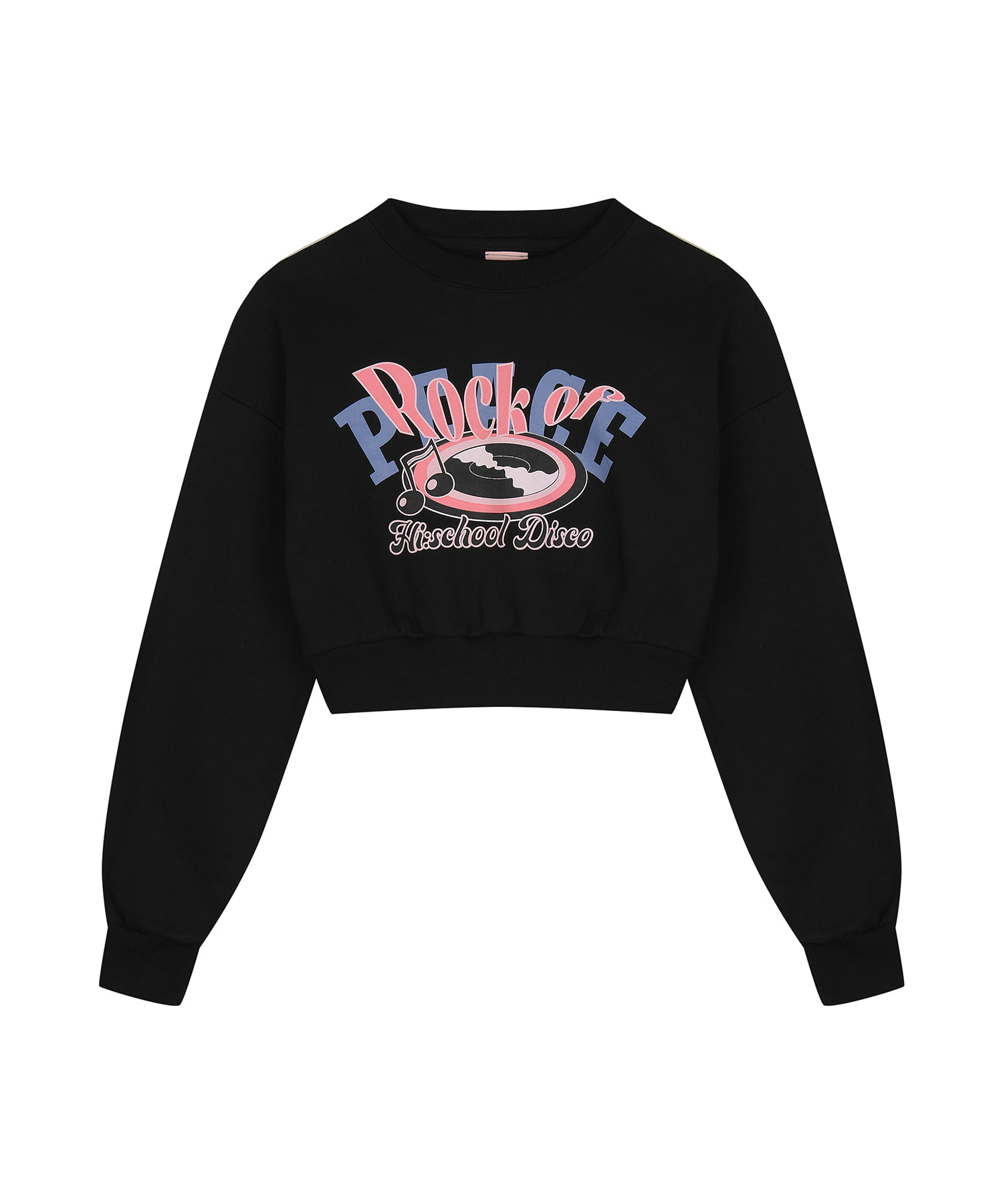 하이스쿨디스코 Rock crop sweatshirt_Black - 위시버킷