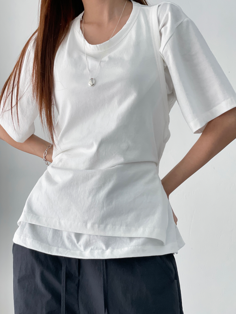 으나카이브 ribbon layered t-shirts (4color) - 위시버킷