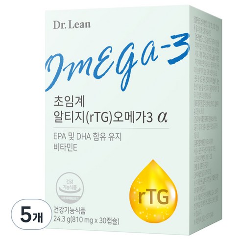 닥터린 닥터린 초임계 알티지 rTG 오메가3 알파 30.21g, 30정, 5개 - 위시버킷