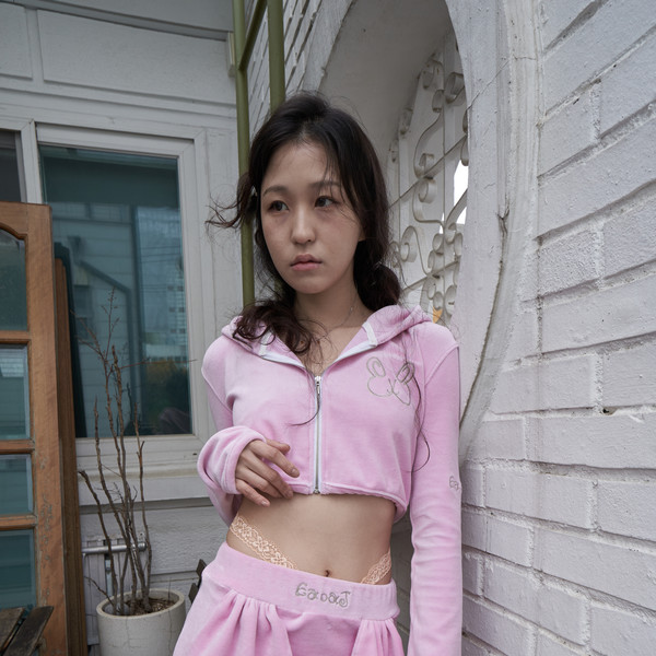 카나제이 [ ' Sugar Free ' ] rabbit symbol * logo hoody zip-up - 위시버킷