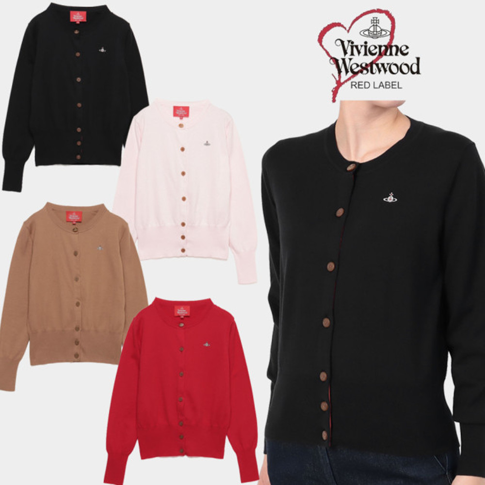 비비안웨스트우드 [당일출고] 23SS 22FW 비비안 웨스트우드 레드라벨 라운드넥 면 가디건 쇼핑백포함 - 위시버킷