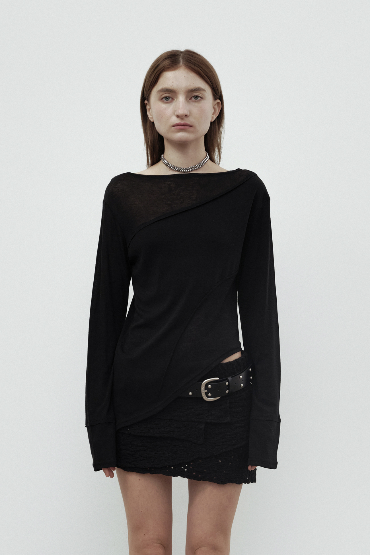 세릭 WAVE MIXED TOP / BLACK - 위시버킷