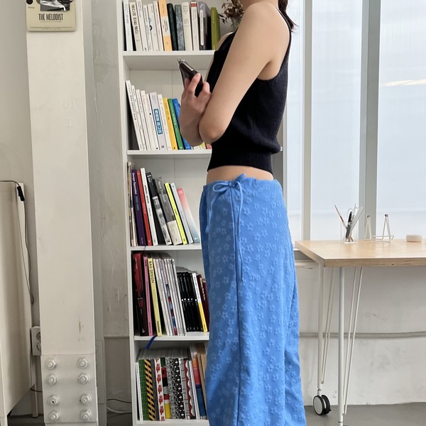 눅눅 bloom ribbon trouser (2C) - 위시버킷