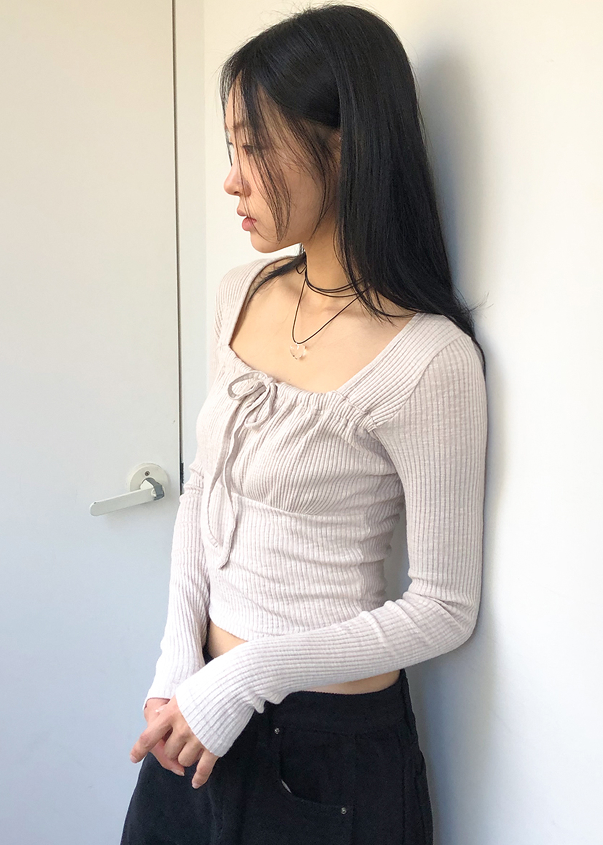 SOUNO puli ribbon tee - 위시버킷