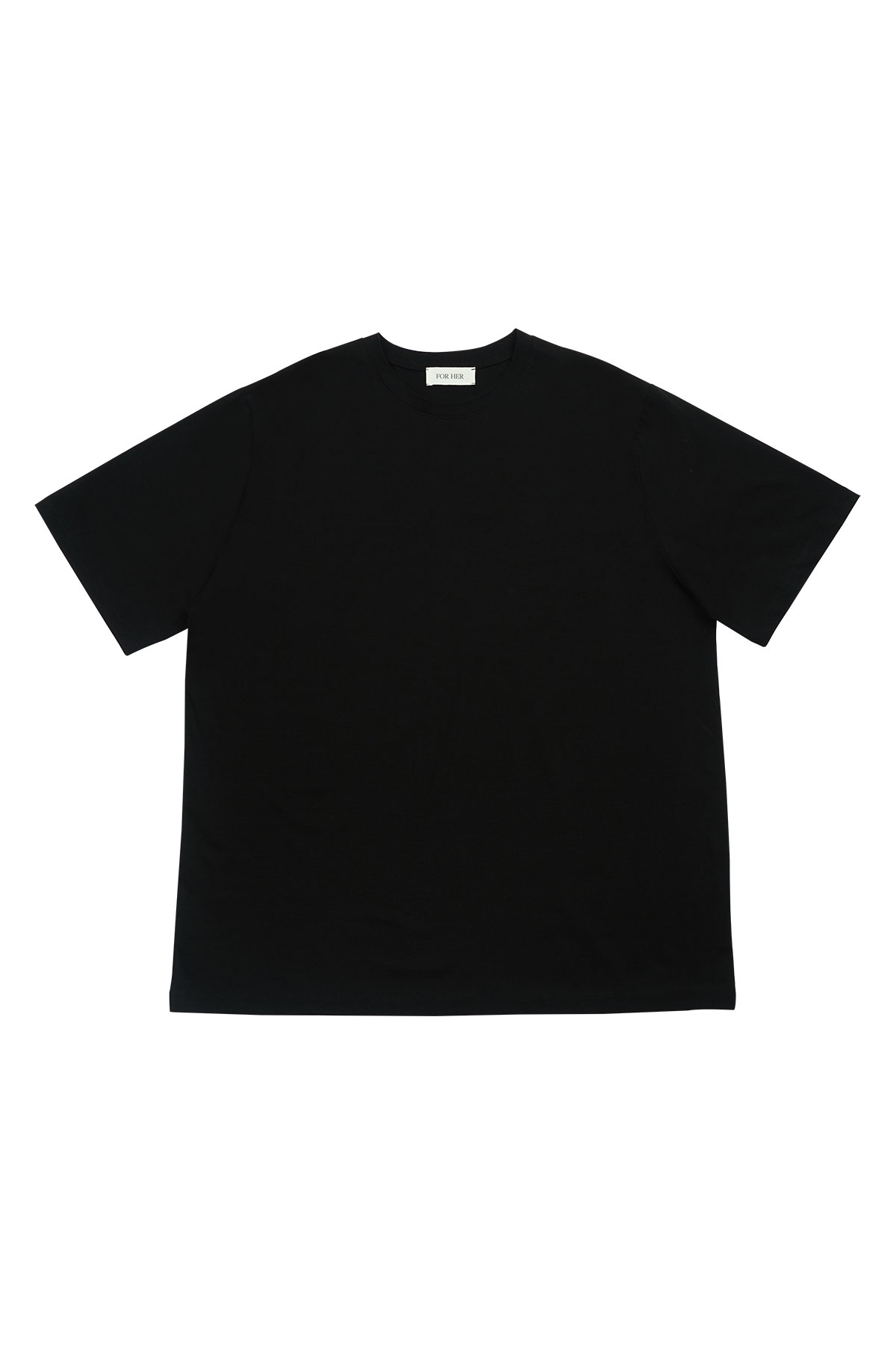포허 NON ESSENTIAL LOGO HALF TEE (BLACK) - 위시버킷