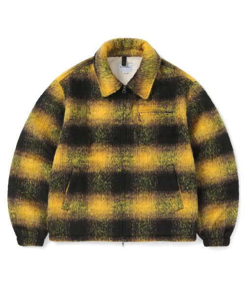 디스이즈네버댓 Brushed Check Jacket Yellow - 위시버킷