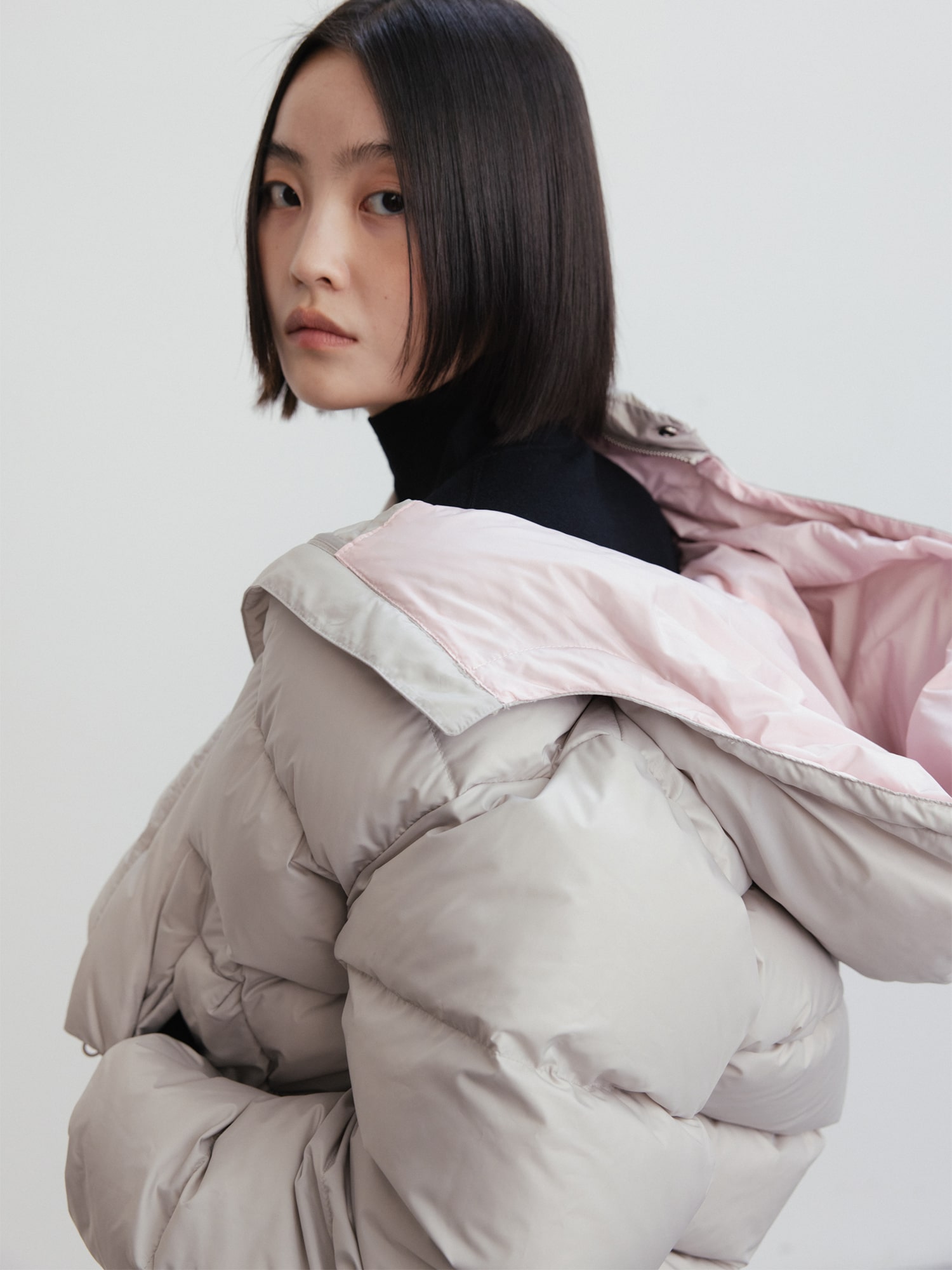 코텔로 Duck Down Padding Jumper - Light Grey - 위시버킷