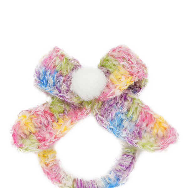스윙셋 Fluffy Bow Hair String (Rainbow) - 위시버킷