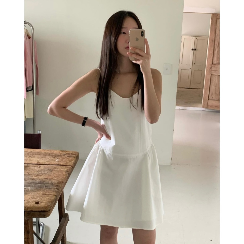 진심 (10-14일소요) jinsim 진심 로지 원피스 A라인 코튼 슬립 셔링 나시 미니 ops (2c) - 위시버킷