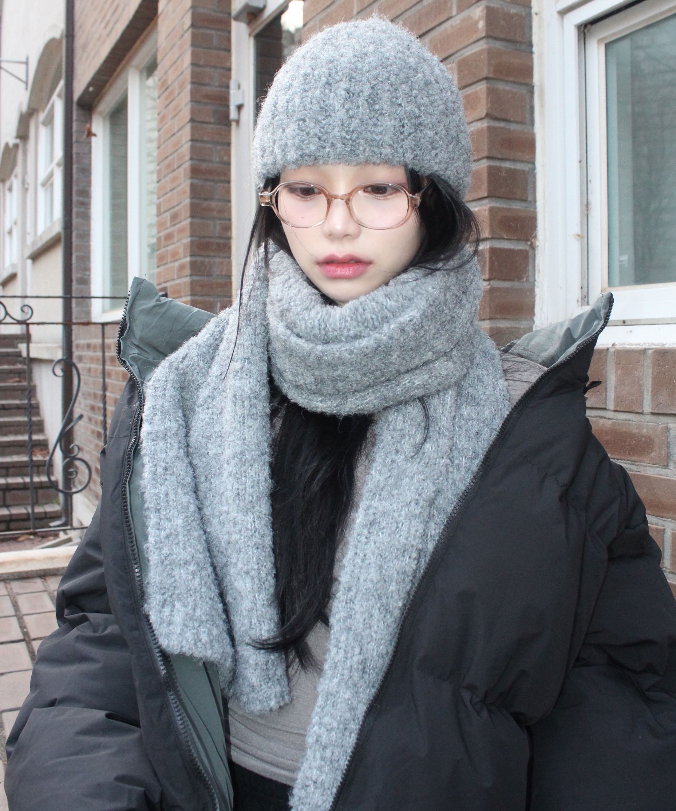 젤레나 bubble muffler beanie set - 위시버킷