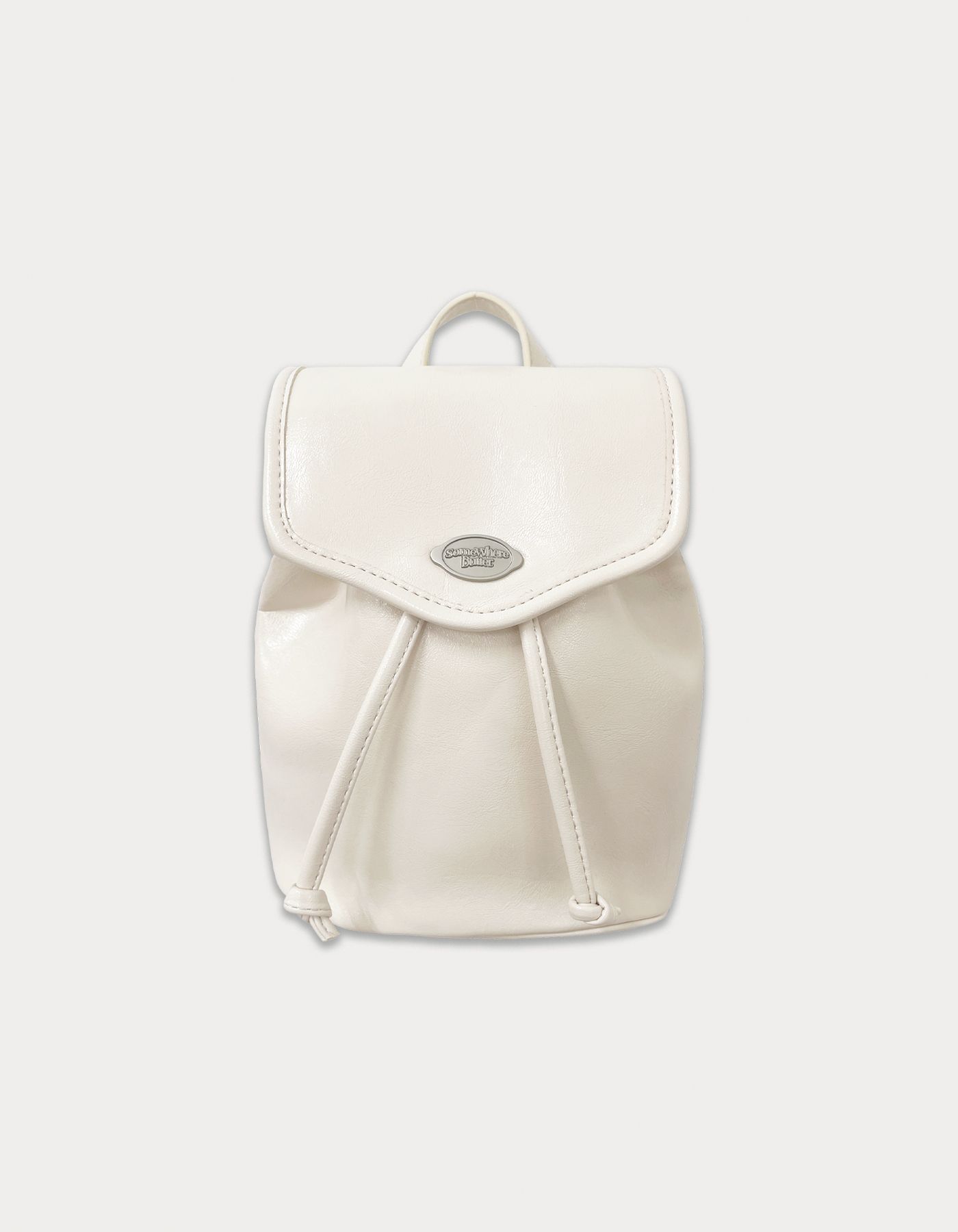 썸웨어버터 [Pre Order 4월 말 출고] Mini fle backpack - cream - 위시버킷