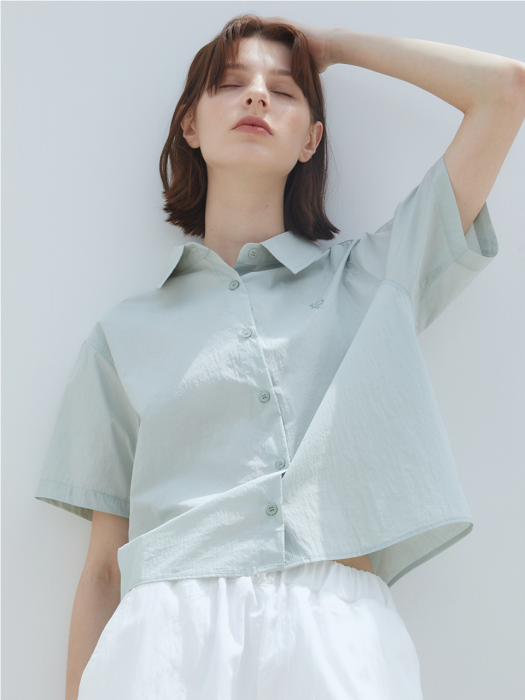 라티젠 [단독] LQ BACK SLIT SHIRT(MINT) - 위시버킷