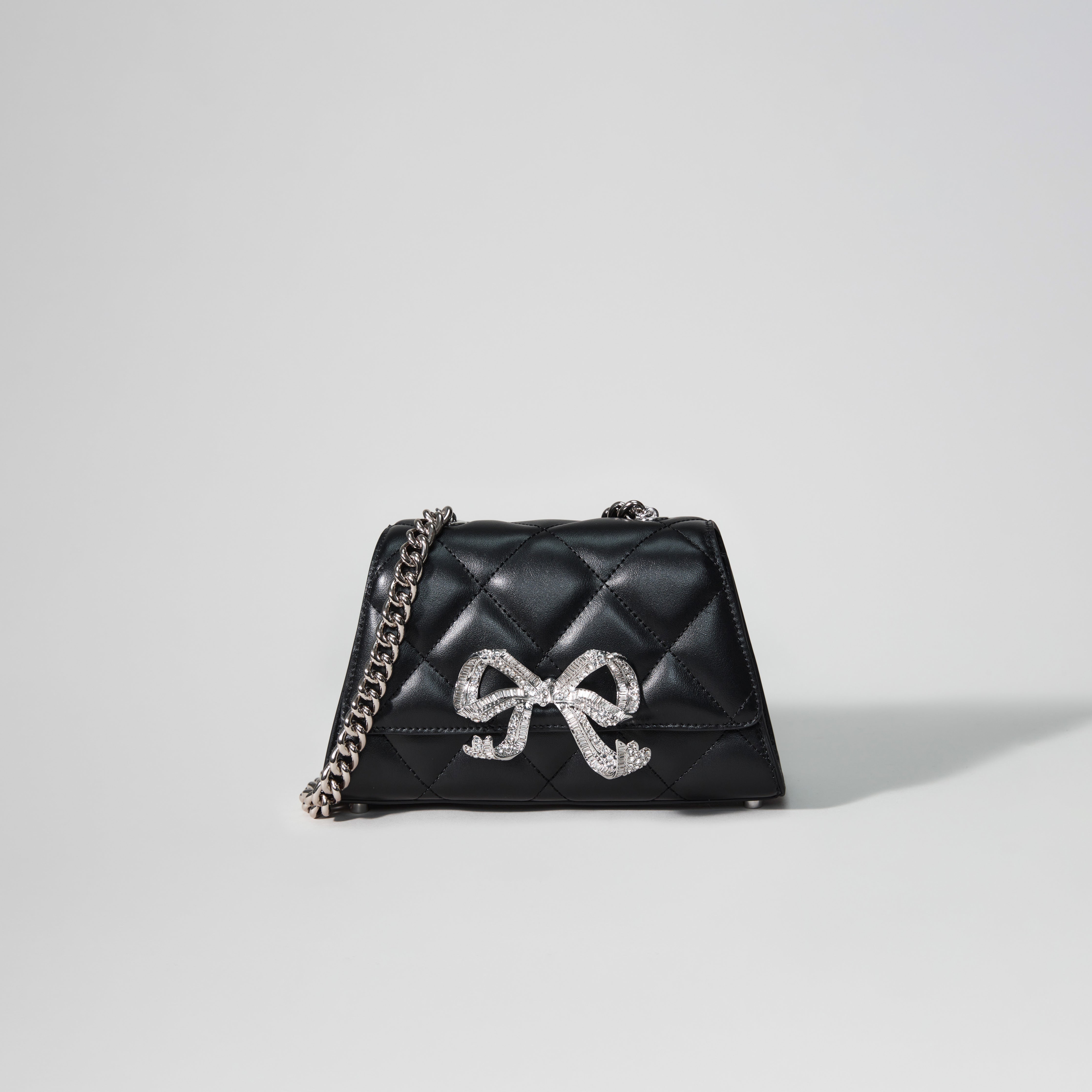 셀프포트레이트 Black Quilted Shoulder Mini Bow Bag - OS - 위시버킷