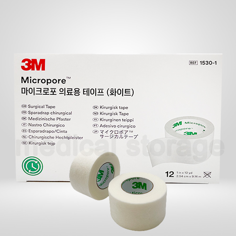 3M 3M 종이반창고 1BOX 12롤 의료용테이프 마이크로포 트랜스포 듀라포 1530-1 수면밴드 - 위시버킷