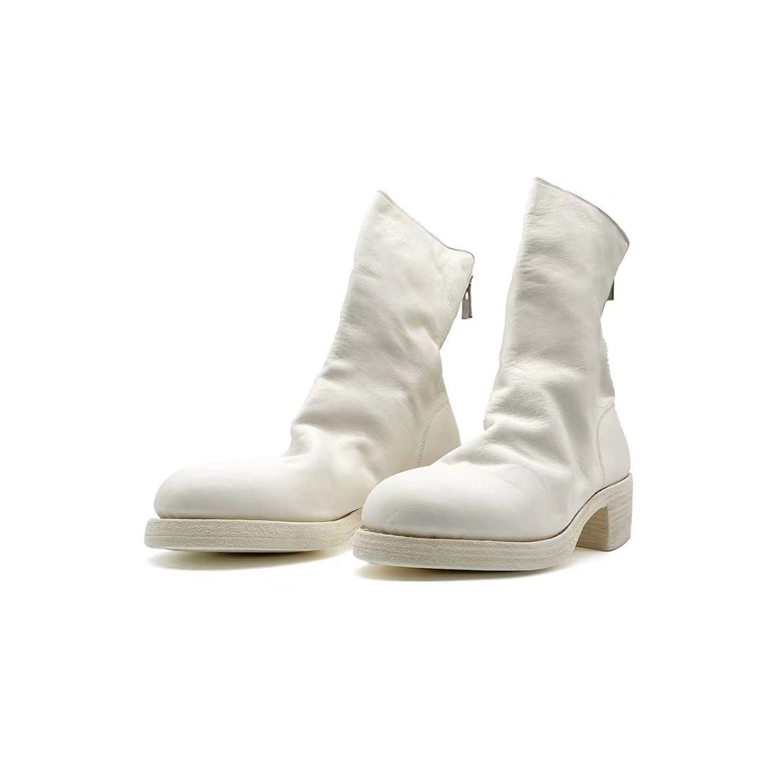 샤글 로드 마켓 GUIDI 788Z White Horse Grain Back Zip Leather Women's Boots ...