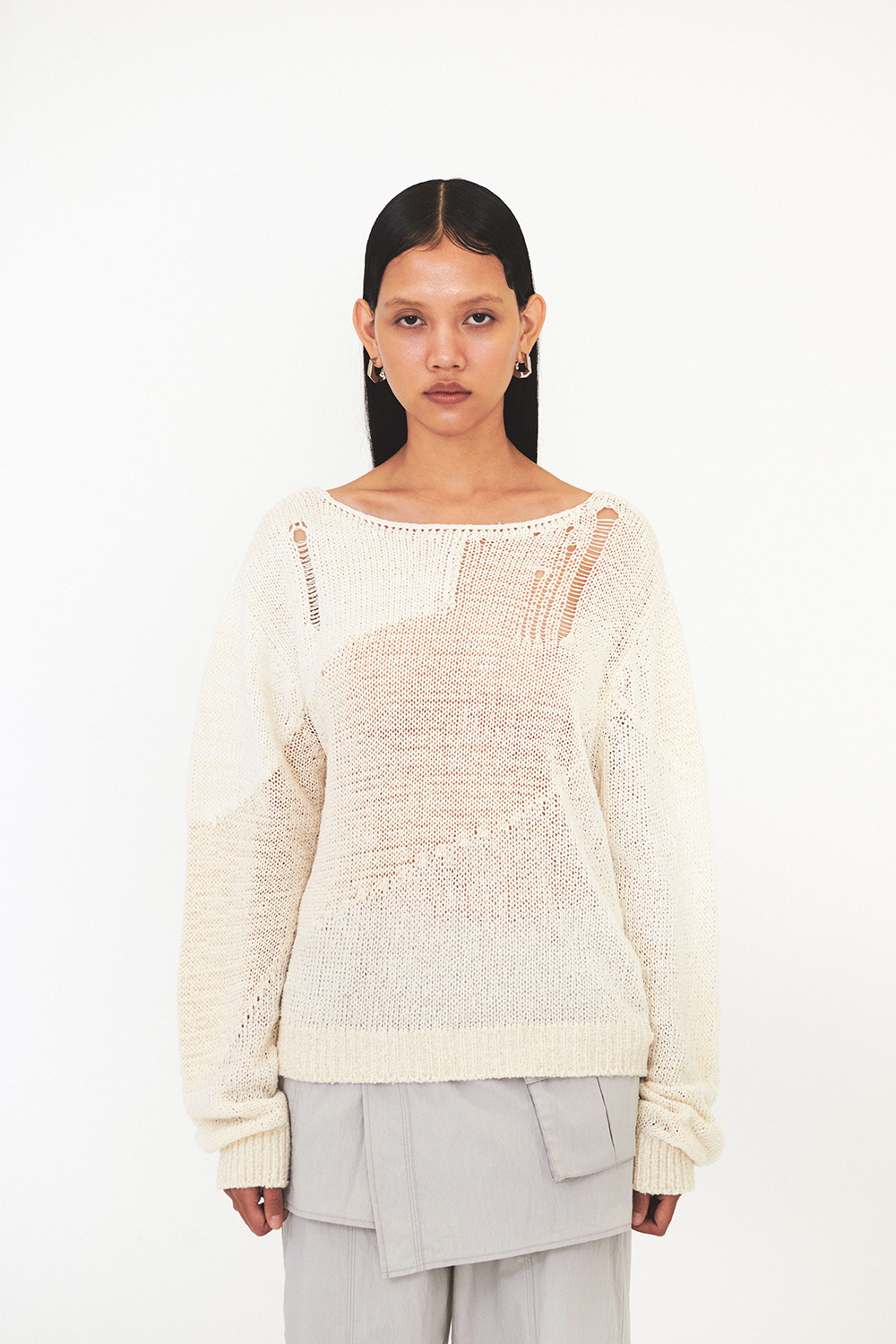 다이애그널 LOOSE WEAVING KNIT - 위시버킷