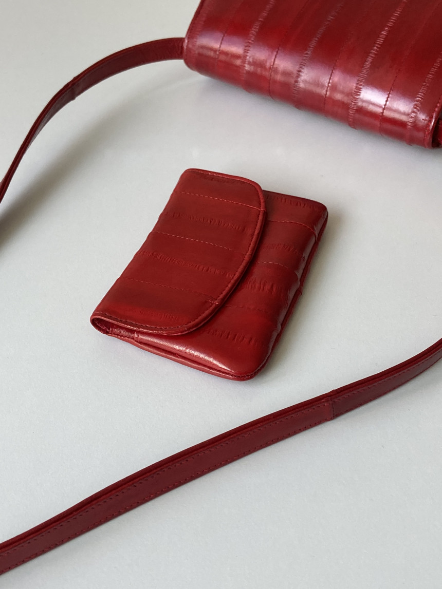 앤디앤 croissant mini wallet (rosy red) - 위시버킷