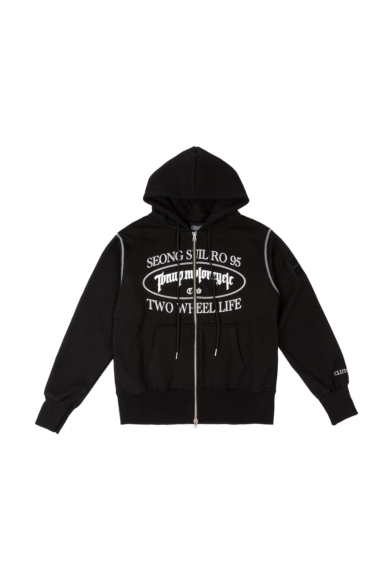톤업 Two Wheel Life Hoodie (BLK) - 위시버킷