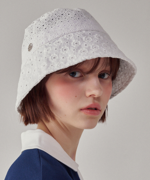 론론 LACE BUCKET HAT WHITE - 위시버킷