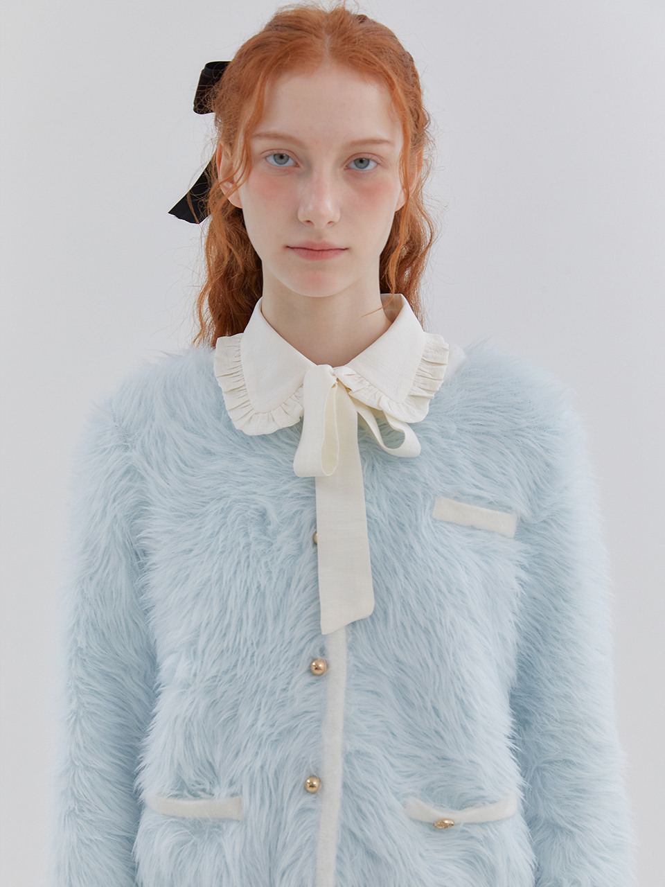 아노에틱 ANGORA KNIT JACKET_SKY BLUE - 위시버킷