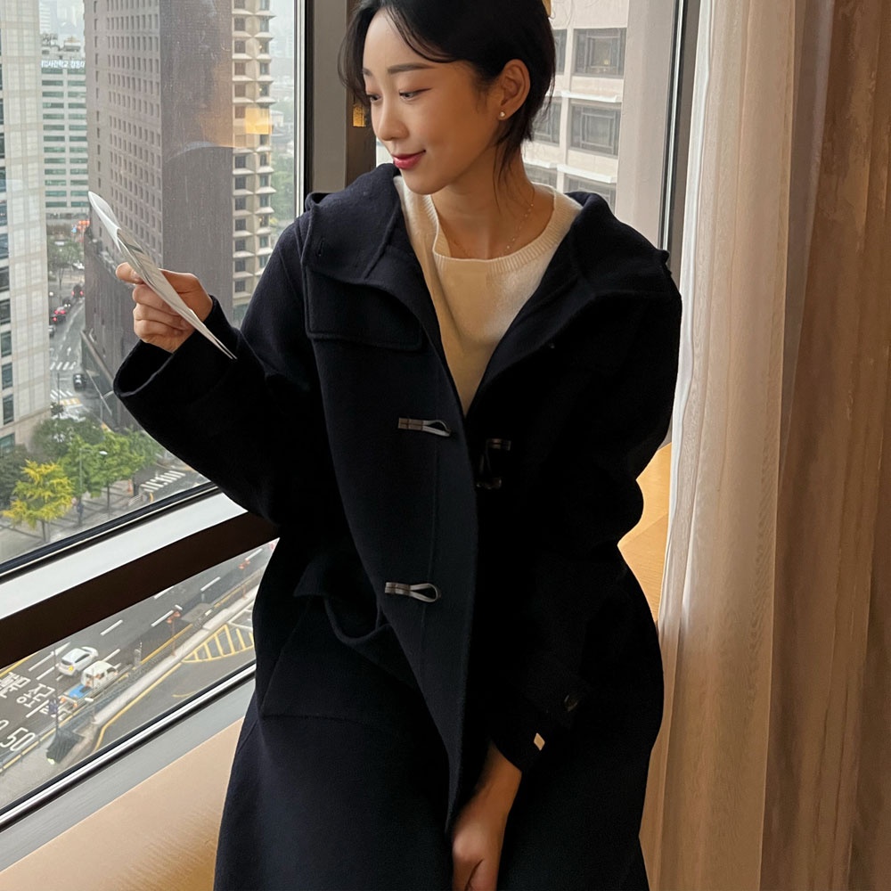 비뮤즈 Cozy Duffle Coat (Navy) - 위시버킷