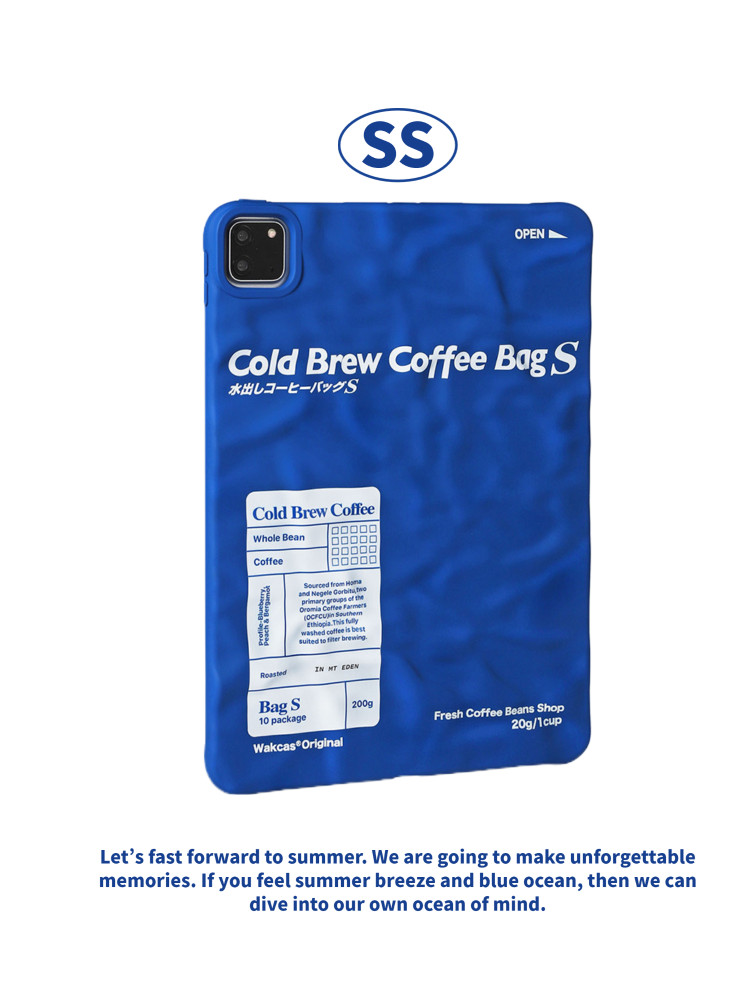 WAKCAS 수심 Wakcas Cold Brew Case 아이패드 케이스 블루 심플 하드 힙한 감성 - 위시버킷
