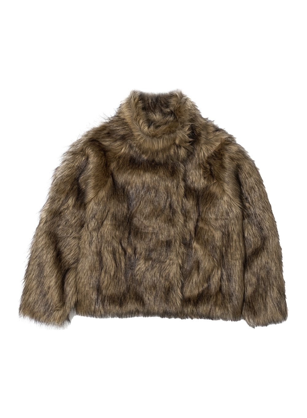 파르티멘토 [WOMEN] COCOON HIGH NECK FUR JACKET_MIX BEIGE - 위시버킷