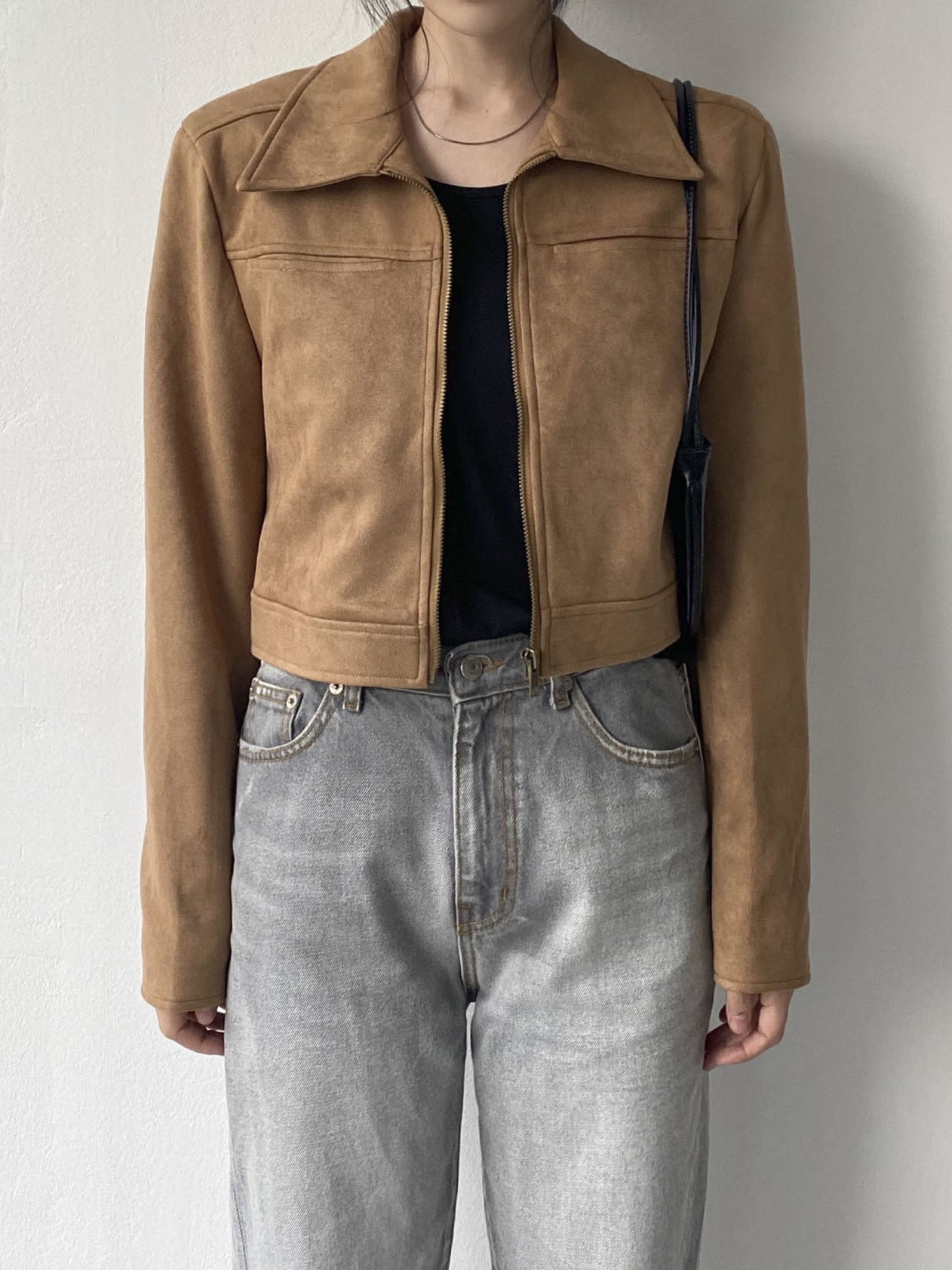 어브 Suede crop jacket - 위시버킷