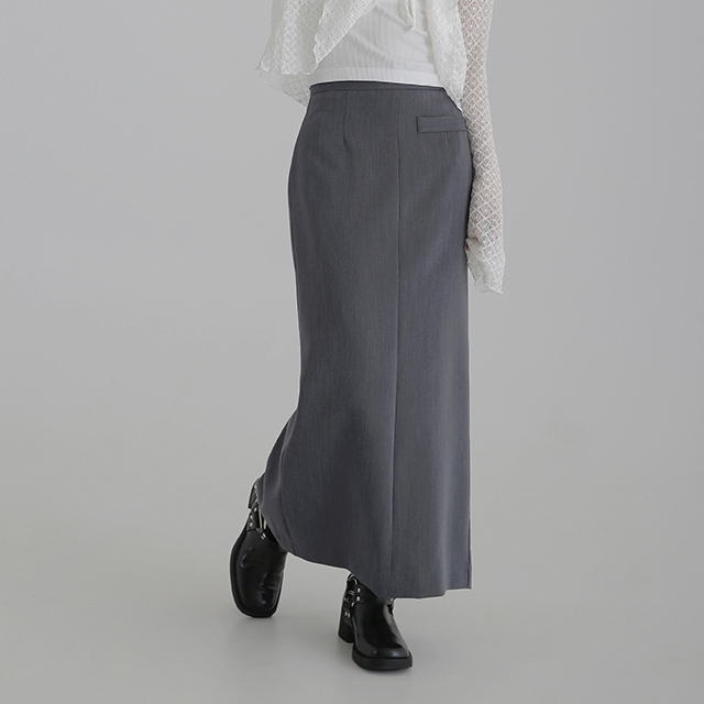 제이어반스 제이어반스 [MADE] 프리아 뒷트임 일자 세미 롱스커트 2col - 위시버킷