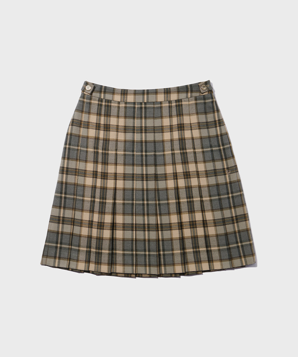 락피쉬웨더웨어 RFH CLASSIC CHECK PLEATS SKIRT - BEIGE CHECK - 위시버킷