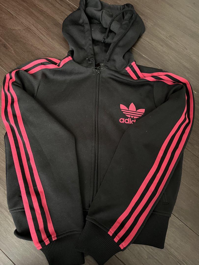 아디다스 adidas ジャージ トラック 三本線 ブラック 黒 ピンク Mサイズ - 위시버킷