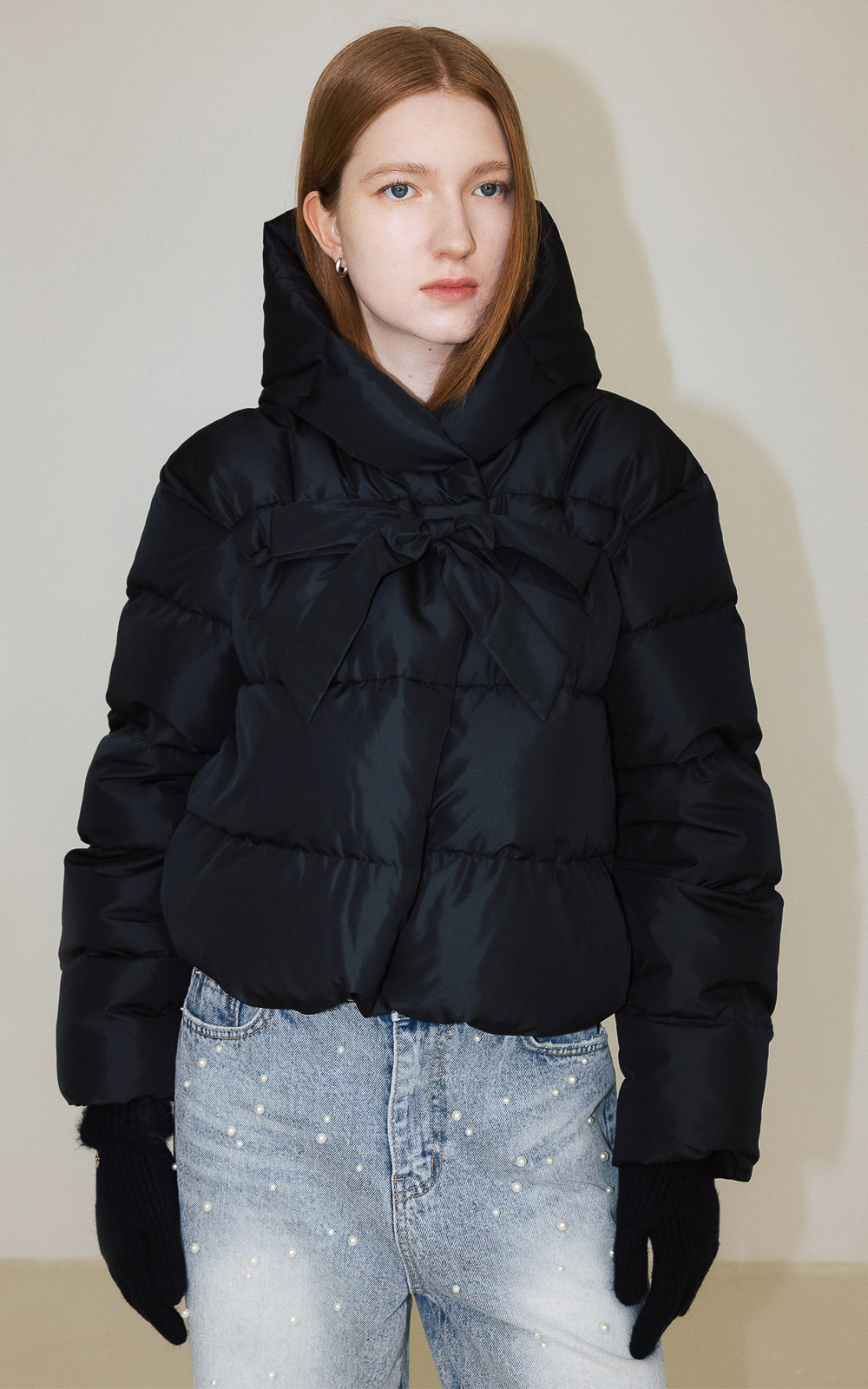 콤스튜디오 CO RIBBON SHORT DUCK DOWN PADDING _BLACK - 위시버킷