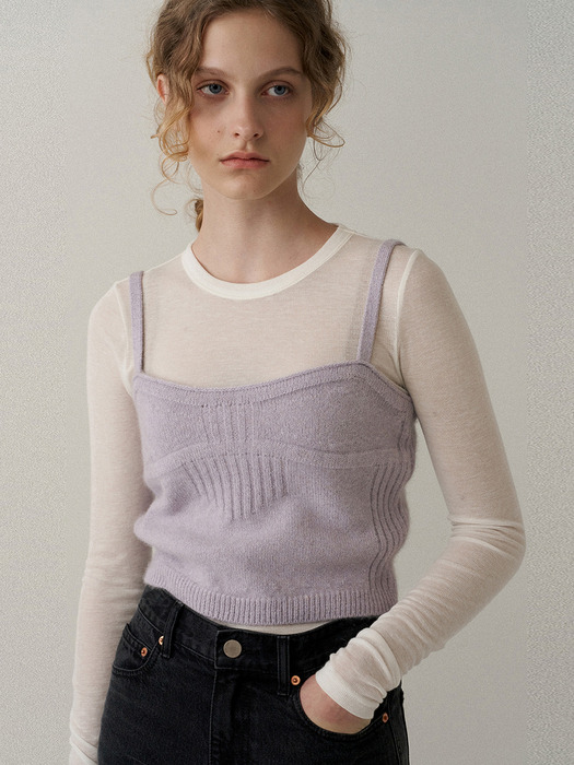 블랭크03 fox blend sparkle bustier (light purple) - 위시버킷