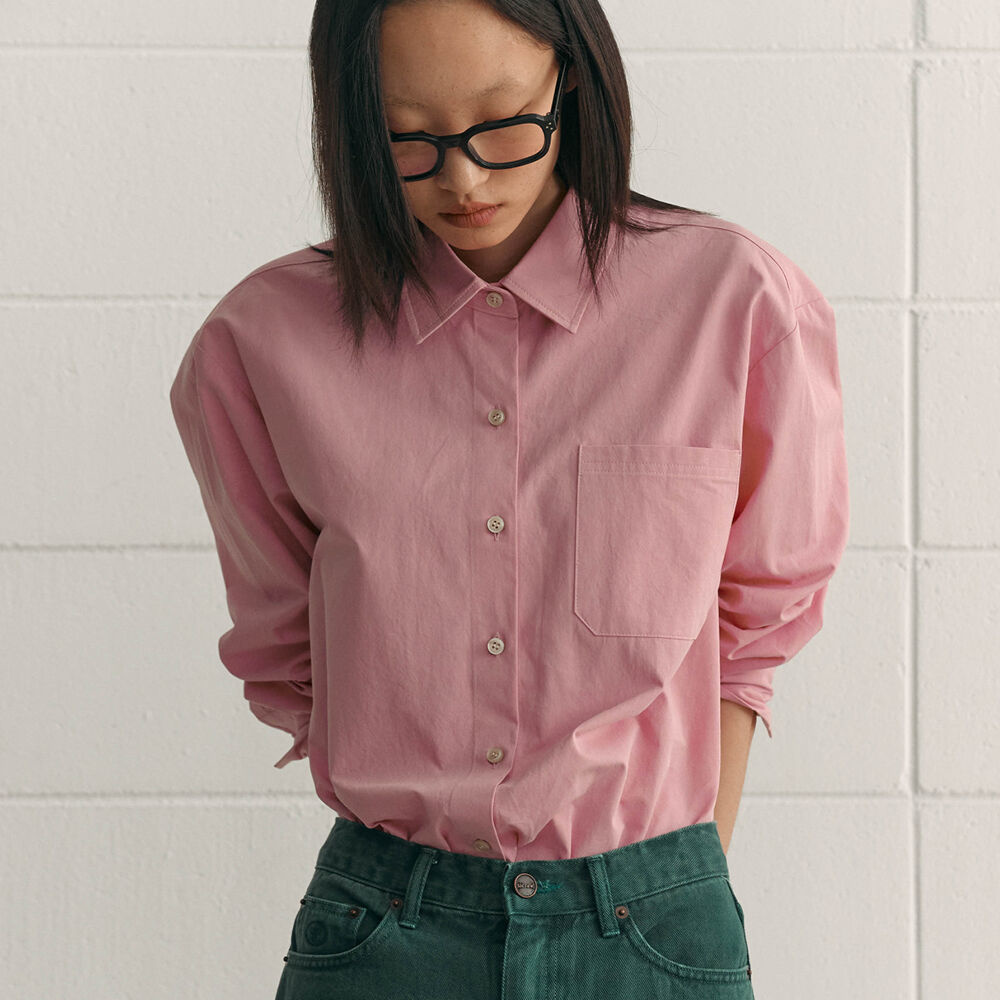 시엔느 [3차] Poplin Logo Shirts (Vintage Pink) - 위시버킷
