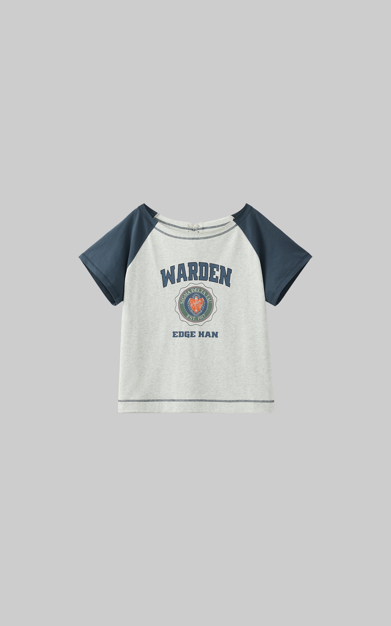 워든 엣지 WARDEN EDGE Contrast Sleeve Emblem Tee - 위시버킷