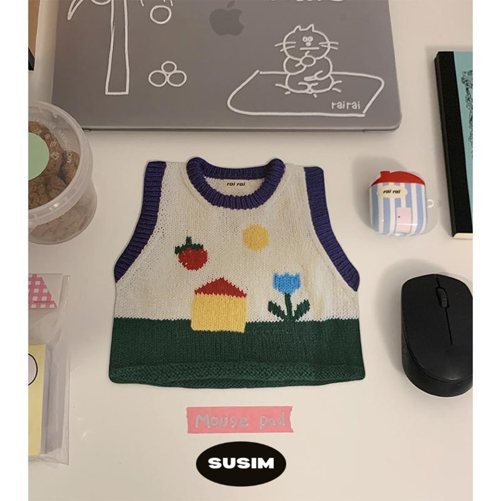 수심 수심 Knit Mouse Pad 니트 마우스 패드 귀여운 감성 유니크 데스크 받침대 - 위시버킷